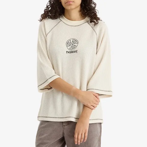 HERESY Tri-spiral Waffle T-shirt - Ecru