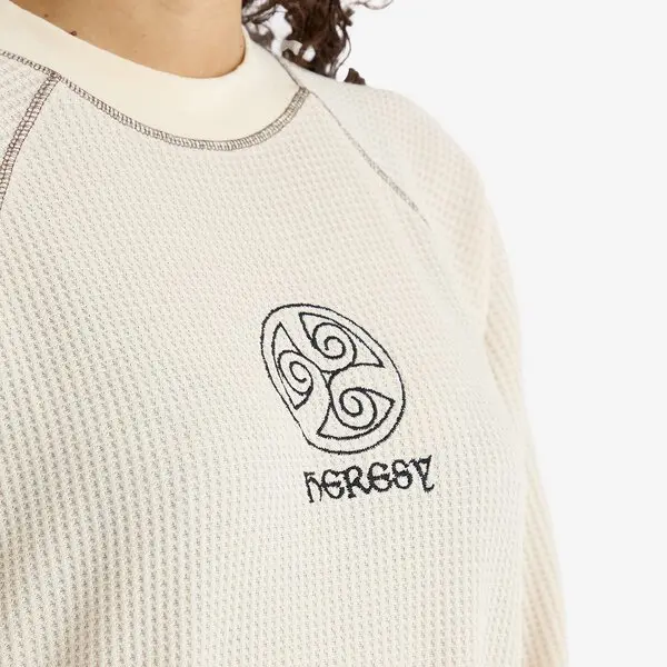 HERESY Tri-spiral Waffle T-shirt - Ecru
