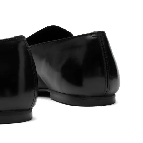 ALOHAS Aven Gathered Leather Loafers - Black
