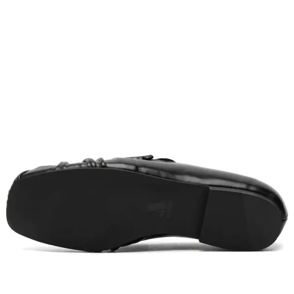 ALOHAS Aven Gathered Leather Loafers - Black