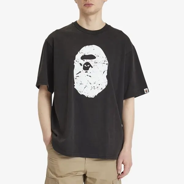 A BATHING APE Heavy Washed Ape Head Relaxed Fit Tee