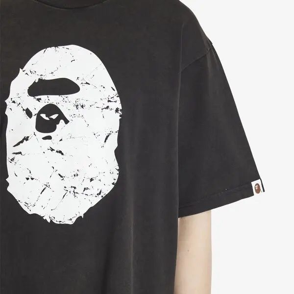 A BATHING APE Heavy Washed Ape Head Relaxed Fit Tee