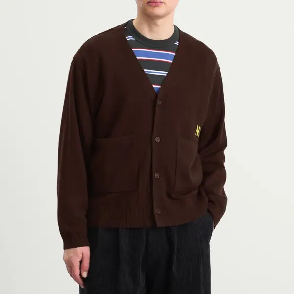 N!CE Embroidered Logo Knit Cardigan