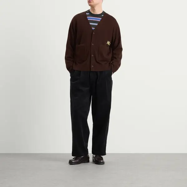 N!CE Embroidered Logo Knit Cardigan