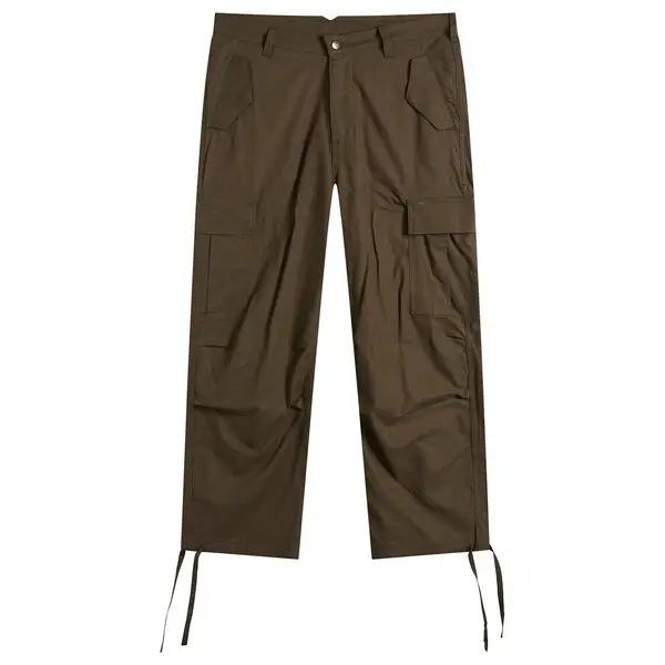 Rhude Linen Parachute Pants - Olive Green