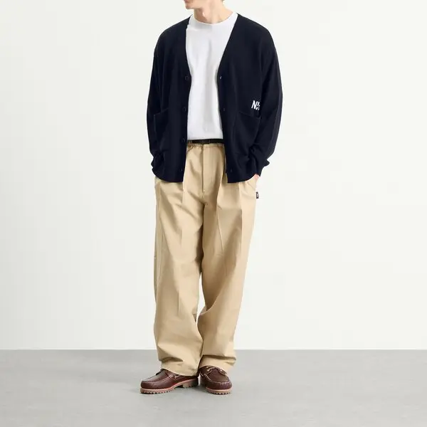 N!CE Embroidered Logo Knit Cardigan