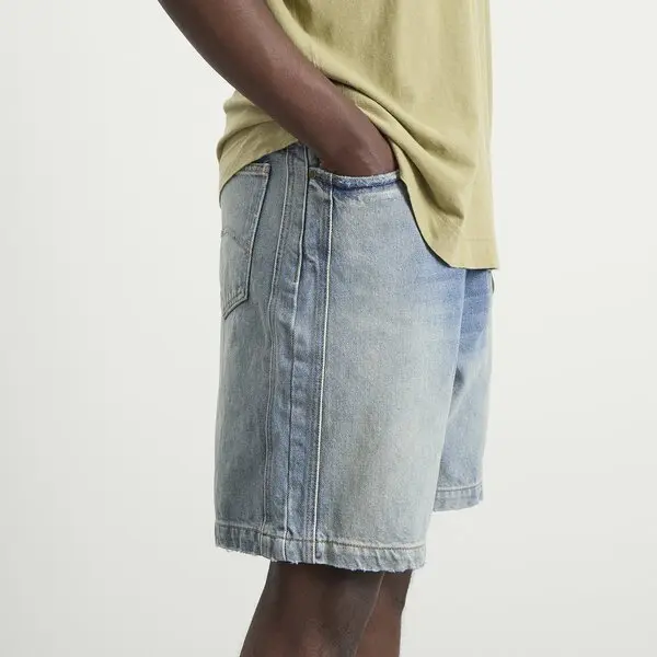 Rhude Boxy Traxedo Denim Shorts