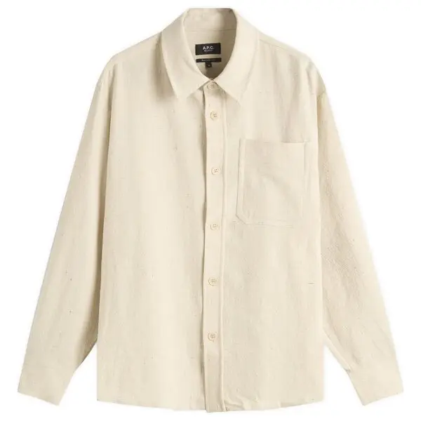 A.p.c. Basile Marl Cotton Overshirt - Ecru