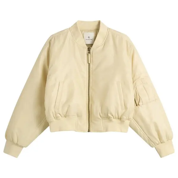 ANINE BING Cropped Leon Bomber - Cream