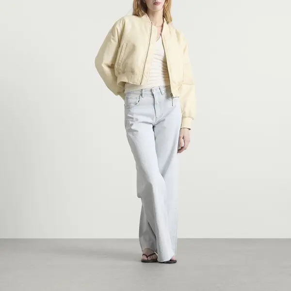ANINE BING Cropped Leon Bomber - Cream