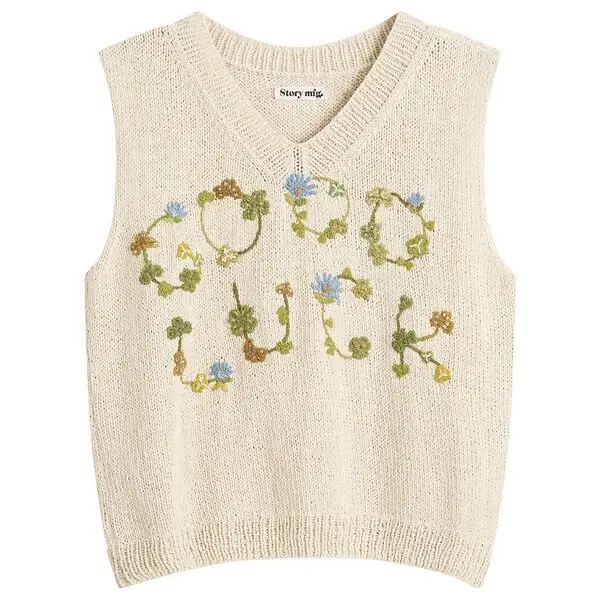 STORY MFG. Hand Knit Party Vest - Good Luck