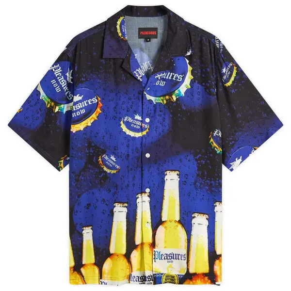 PLEASURES Cerveza Vacation Shirt - Blue
