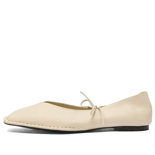ALOHAS Sway Leather Ballet Flats - Cream