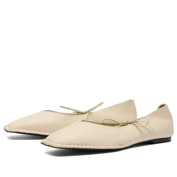 ALOHAS Sway Leather Ballet Flats - Cream