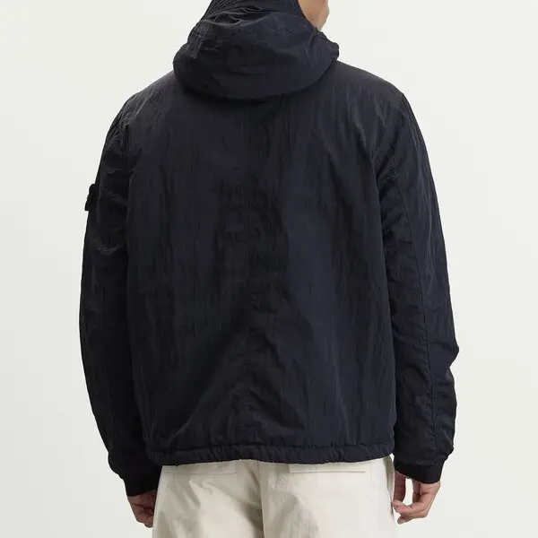 Stone Island Warp Rib Nylon-tc Hooded Jacket - Navy Blue