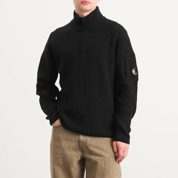 C.P. COMPANY Half Zip Lambswool Jumper