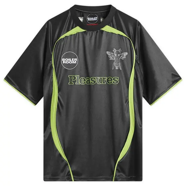 PLEASURES X Boiler Room Aqua Soccer Jersey - Black