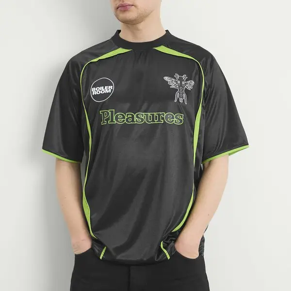 PLEASURES X Boiler Room Aqua Soccer Jersey
