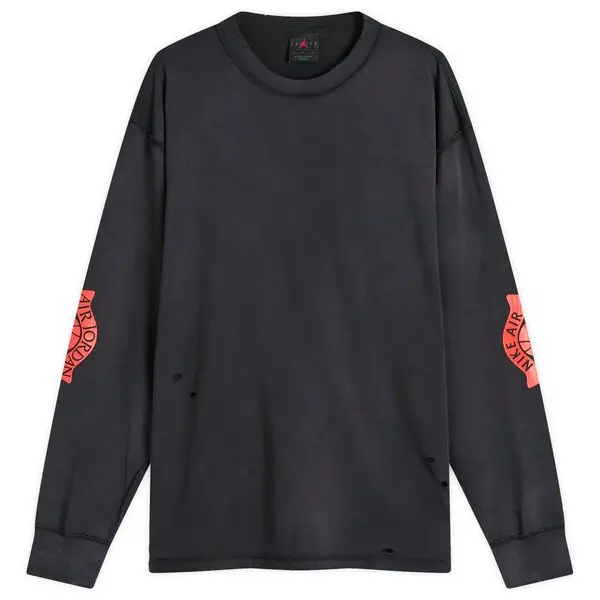 JORDAN Rare Air 85' Long Sleeve T-shirt - Black/chile Red