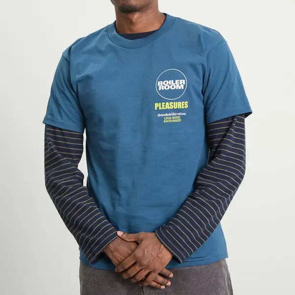 PLEASURES X Boiler Room Turntable T-shirt - Blue
