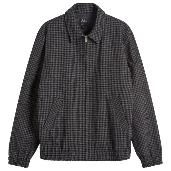 A.p.c. Gilbert Houndstooth Check Wool Jacket - Anthracite