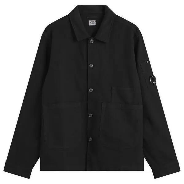 C.P. COMPANY Double Satin Lens Overshirt - Black