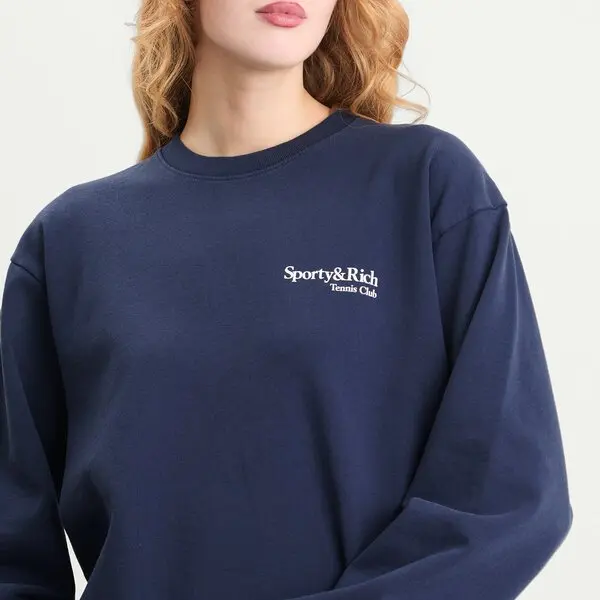 SPORTY & RICH Play Tennis Crewneck Sweatshirt