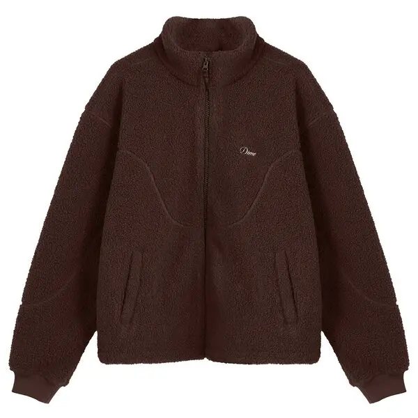 DIME Polar Fleece Sherpa Zip Jacket - Brown