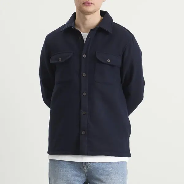 WAX LONDON Lomond Thick Wool Blend Overshirt