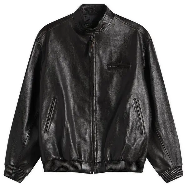 NOTHING WRITTEN Leather Single Rider Jacket - Black