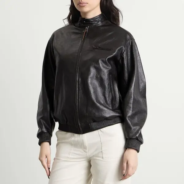 NOTHING WRITTEN Leather Single Rider Jacket