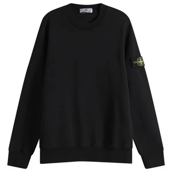 Stone Island Organic Cotton Fleece Sweatshirt - Black