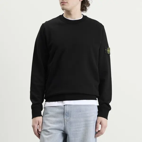 Stone Island Organic Cotton Fleece Sweatshirt - Black