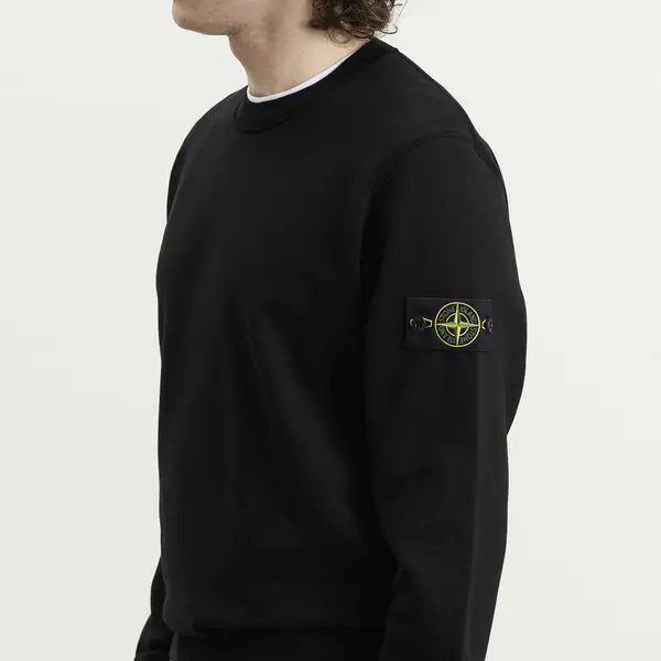 Stone Island Organic Cotton Fleece Sweatshirt - Black