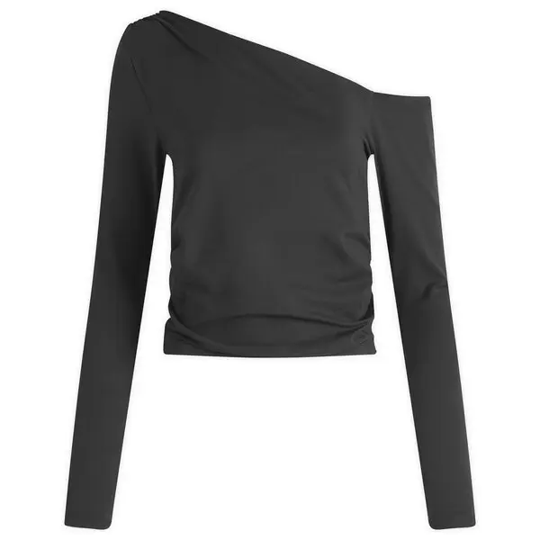 TALA 365 Cupro Gathered Long Sleeve Top - Shadow Black