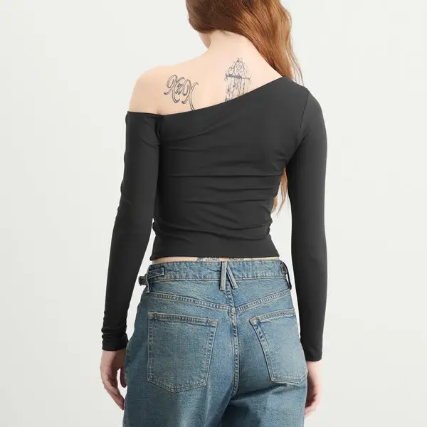 TALA 365 Cupro Gathered Long Sleeve Top