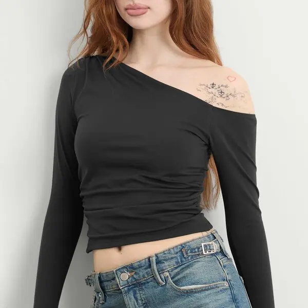 TALA 365 Cupro Gathered Long Sleeve Top