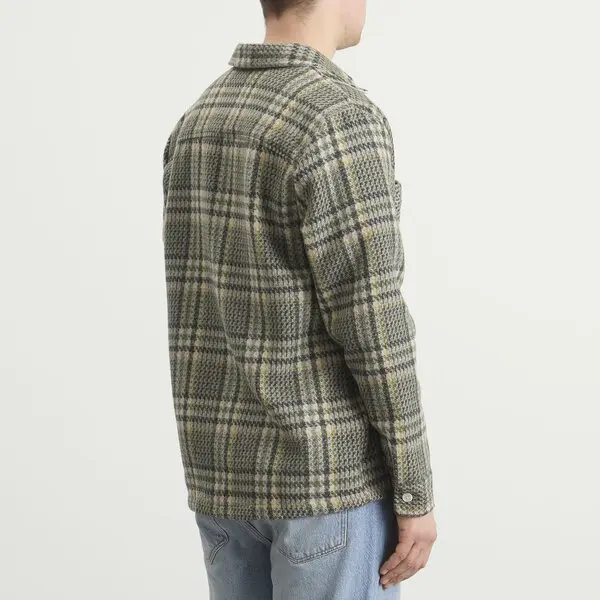 WAX LONDON Whiting Check Wool Blend Overshirt