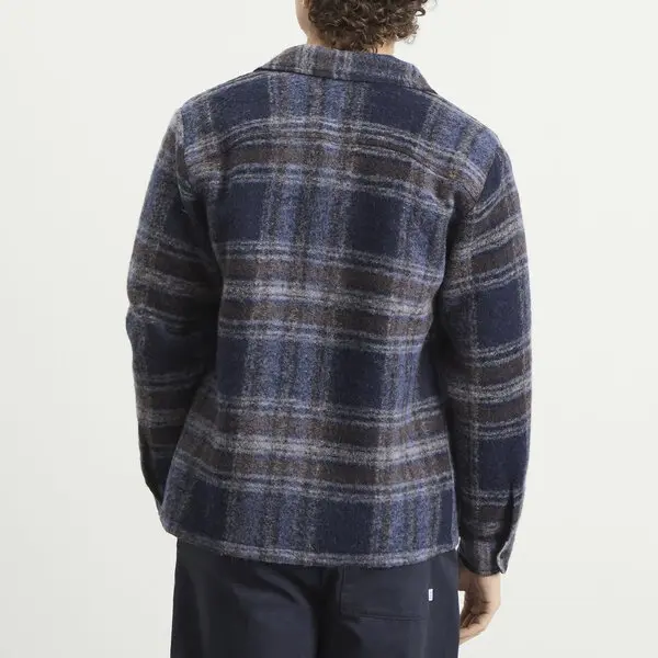 WAX LONDON Whiting Check Wool Blend Overshirt