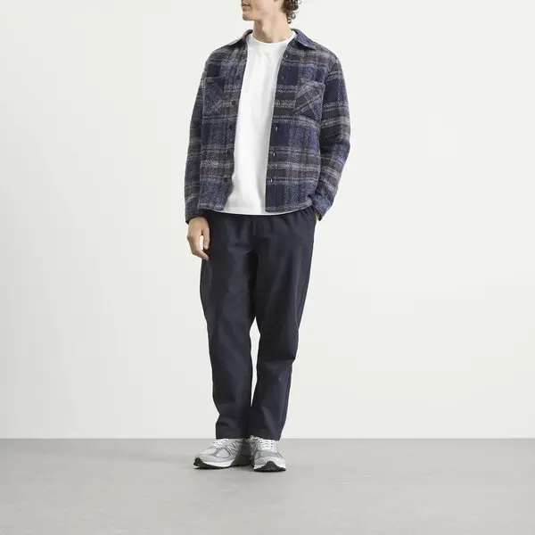 WAX LONDON Whiting Check Wool Blend Overshirt