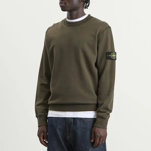 Stone Island Organic Cotton Fleece Sweatshirt - Charcoal