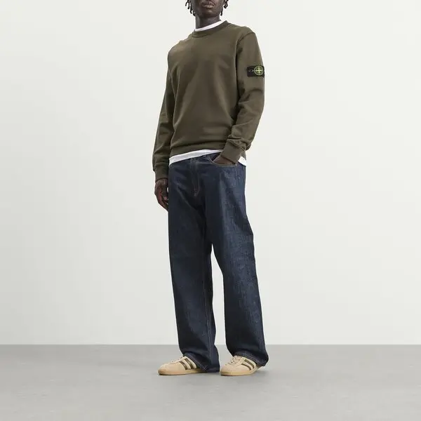 Stone Island Organic Cotton Fleece Sweatshirt - Charcoal