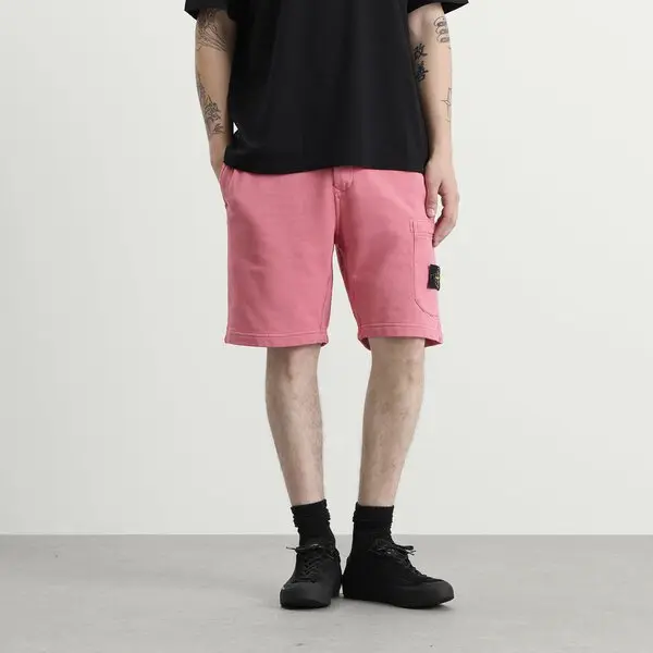 Stone Island Garment Dyed Organic Cotton Fleece Shorts