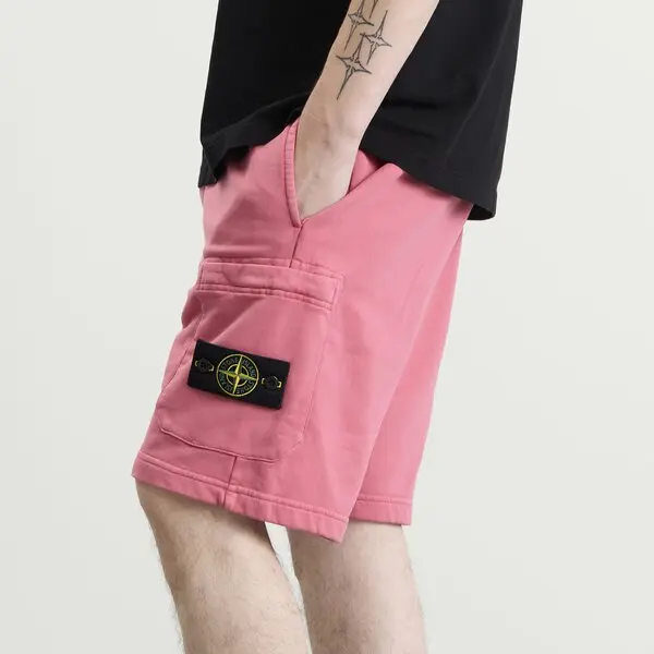 Stone Island Garment Dyed Organic Cotton Fleece Shorts