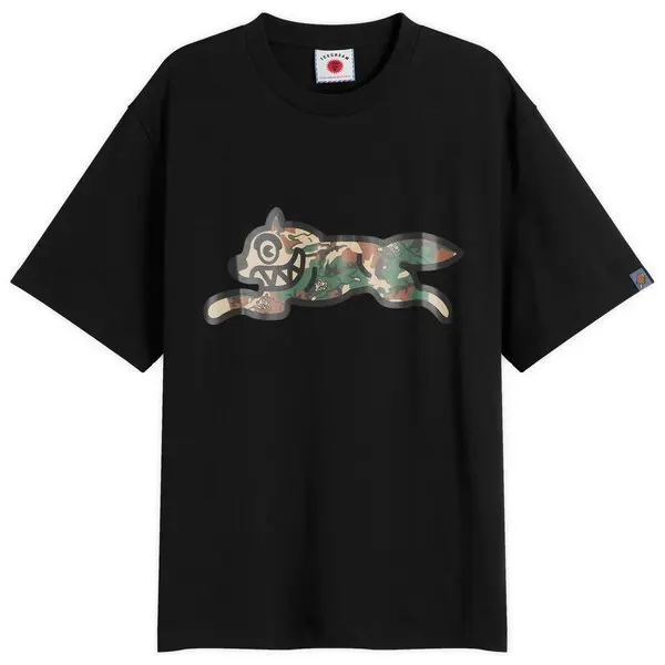 ICECREAM Camo Running Dog Woodland T-shirt - Black