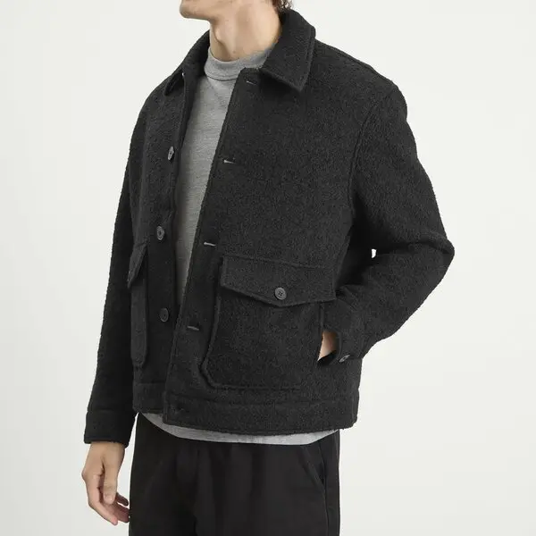 WAX LONDON Newgate Melange Wool Jacket - Black