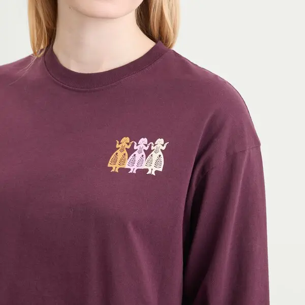DAMSON MADDER Paper Cut Gals Long Sleeve T-shirt