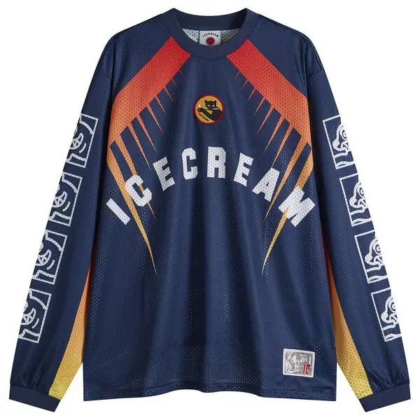 ICECREAM Moto Racer Ls Mesh Shirt - Navy