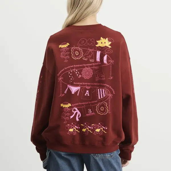 DAMSON MADDER Sundried Washing Line Crewneck Sweatshirt