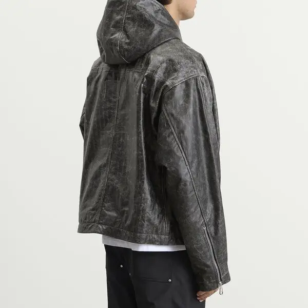 COLE BUXTON Cb Hooded Leather Jacket
